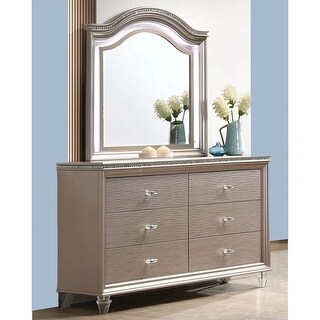 Jisoo 55 Inch Wide Dresser Chest, Textured Drawers, Crystal Accents ...