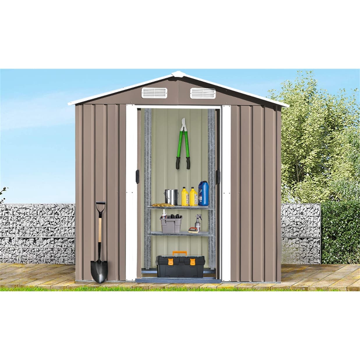 Sealy 6x4ft Metal Storage Shed with Lockable Door - Bed Bath & Beyond ...