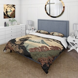 Designart "Red Barn Scenery In Winter II" White Traditional - Bedding ...