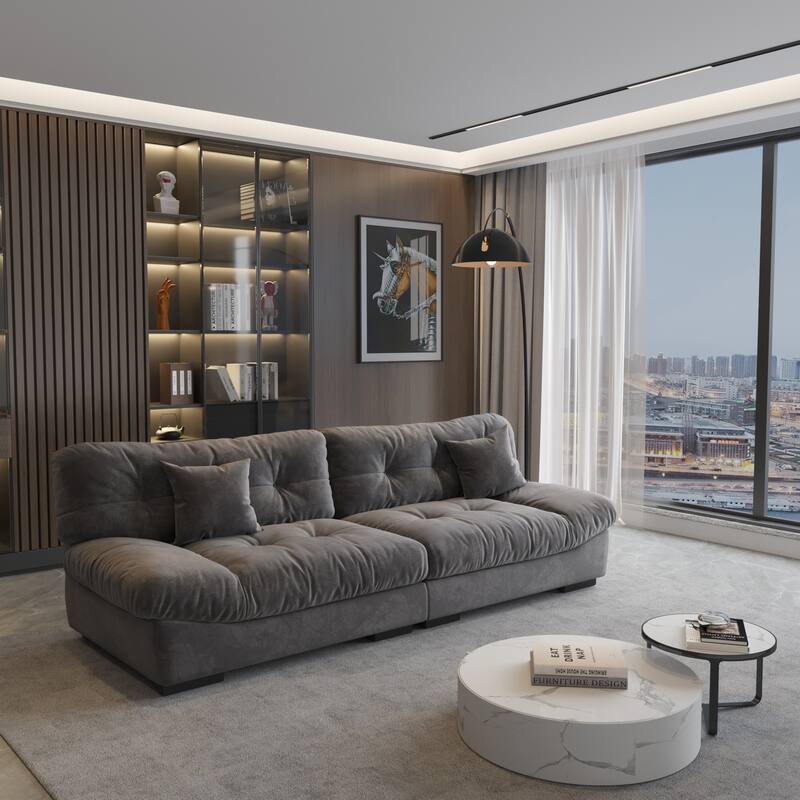 105'' Minimalism Cloud Sofa Loveseat with Two Pillow - Overstock - 38442467