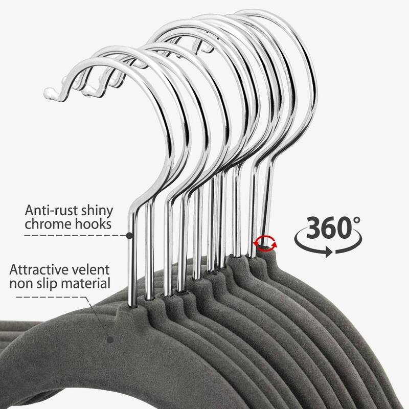 Yaheetech Velvet Flocked Hangers with Cascade Hook (100 Pack) - On Sale ...