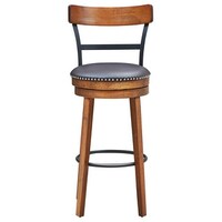 360-Degree Swivel Stools with Leather Padded Seat - 18" x 20.5" x 43.5 ...