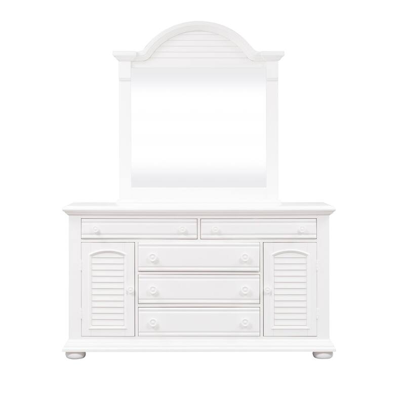 Summer House Oyster White Framed Mirror for Bedroom 44 x 46 Inches ...