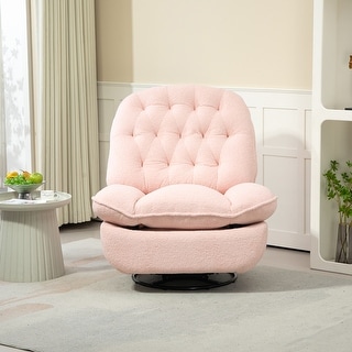 360° Swivel/Glider Chenille Recliner Chair with Metal Round Base - Bed ...