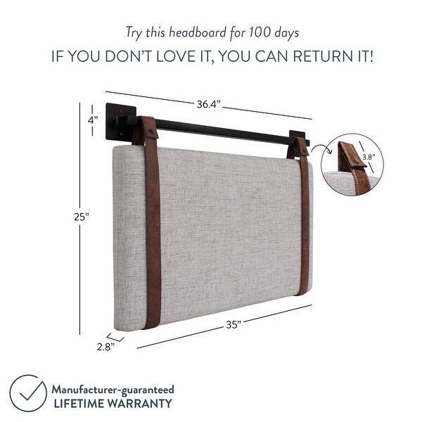 Nathan James Harlow Wall Mount Upholstered Headboard with Metal Rail On Sale Bed Bath Beyond 35448177