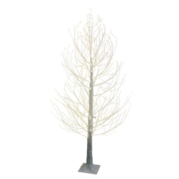 Kurt Adler 6-Foot Winter White Twig Tree with 1300 Warm White Fairy LED ...
