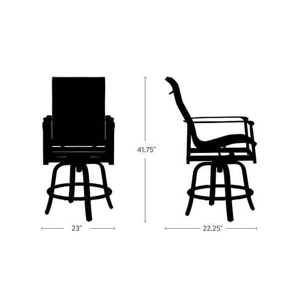 Aspen Sling 5 Piece Balcony Set with 4 Swivel Balcony Stools and Merge ...