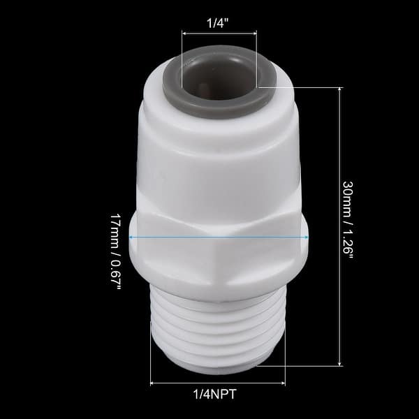 3Pcs 1/4" Tube to 1/4NPT Male Push to Connect Fittings Straight White ...