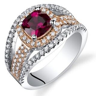 Rose Tone Sterling Silver 1.25 ct Created Ruby Ring - Bed Bath & Beyond ...