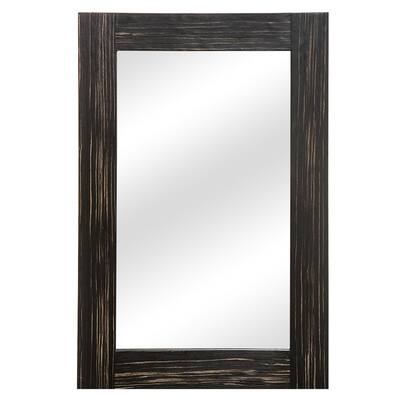 Wrought Iron Frame Rectangle Wall Mirror Brown - Overstock - 33028412