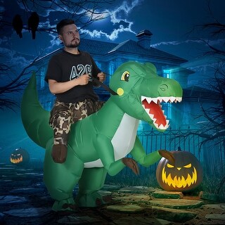 HOMCOM Inflatable Costume, Ride on Dinosaur Costumes for Adults, Funny ...
