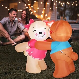 Valentine's Day Inflatable Bear LED Blow Up Lighted Decoration - N/A ...
