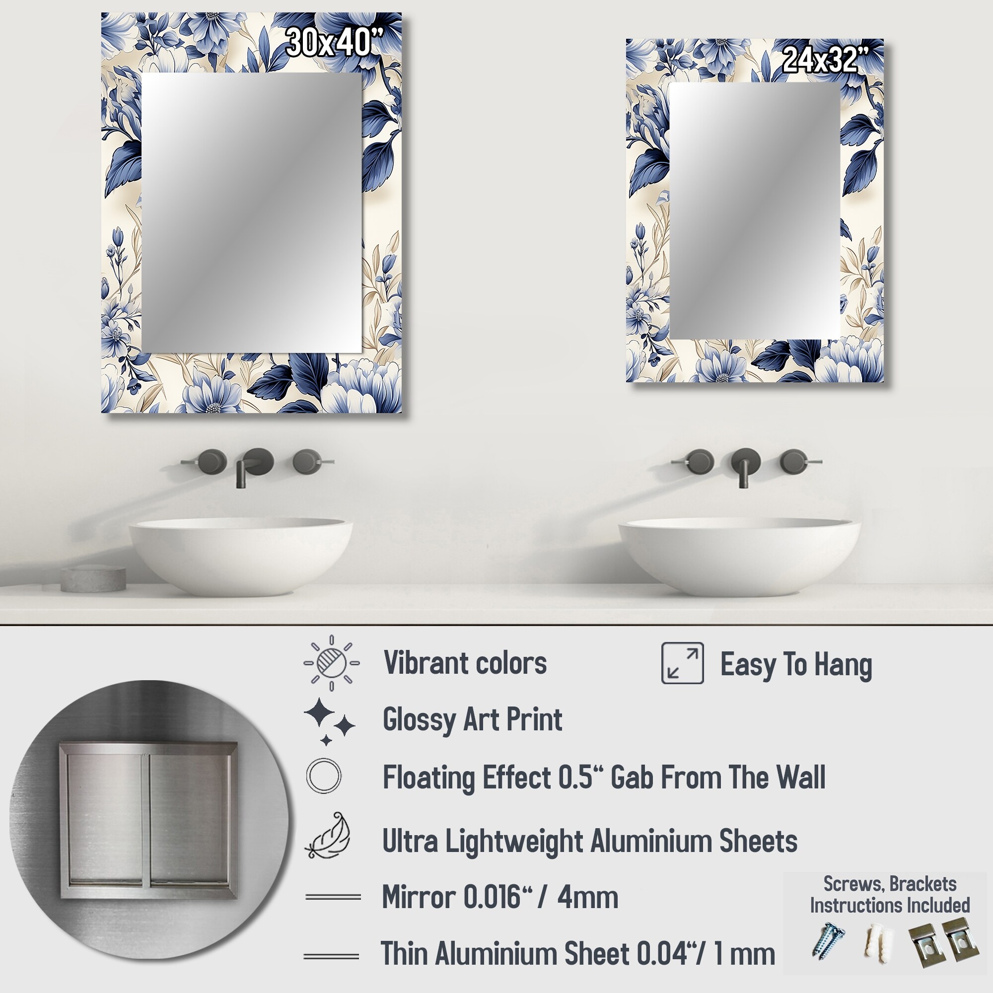 rococo mirror tiles
