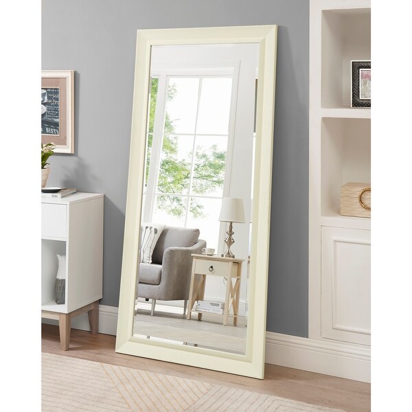 Modern Arched Full-Length Wood Floor Standing Mirror - Bed Bath ...