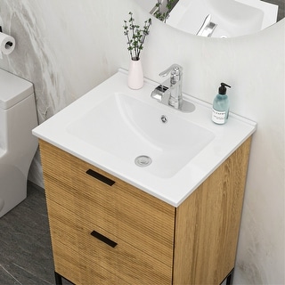 Single Vanity Top with Faucet Hole and Overflow(Sink Only) - Bed Bath ...