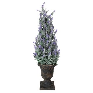 35" Green and Purple Potted Artificial Floral Heather Plant - Bed Bath ...