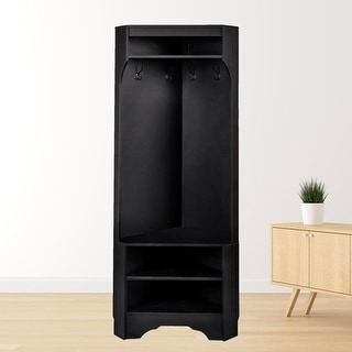 Multi-Functional Corner Coats and Shoes Storage Rack, Adjustable Shelf ...