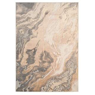 Kukoon Silver Modern Marbled Effect Living Room Rug - Bed Bath & Beyond ...