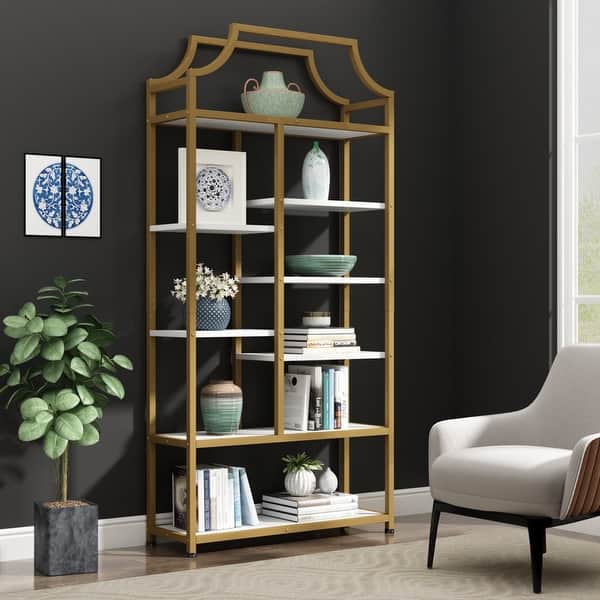 Loomie 8-Open Shelf Bookshelf,Gold - Bed Bath & Beyond - 36603319