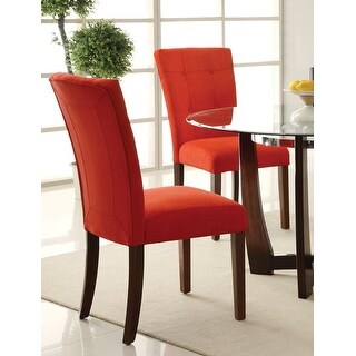 Side Chair (Set-2), Red Microfiber & Walnut - Mfb, Wood Red Mfb ...