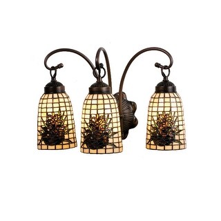 Meyda Tiffany Pine Barons 3 Light 18" Wide Bathroom Vanity Light with ...