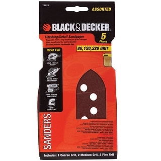 Black & Decker BDAMMMX-5 Mega Mouse Assorted Sandpapers, 80/120/220 ...