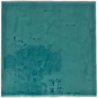 Apollo tile 6" x 6" Terralis Glossy Turquoise Blue Porcelain Tile (4.65 ...