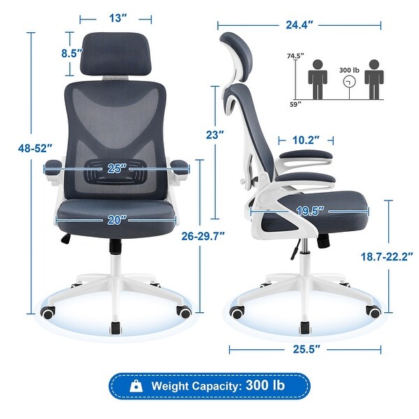 Yaheetech adjustable ergonomic office chair mesh swivel computer chair store