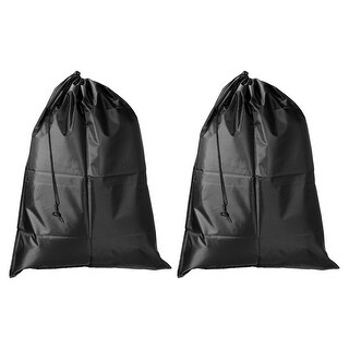 2pcs 27.5" Height Clothes Storage Drawstring Bag for Camping, Black ...