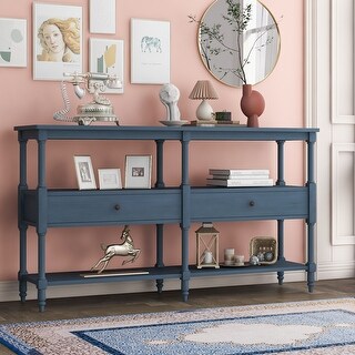 Rustic 3-Tier Wood Console Table for Living Room, Hallway - Bed Bath ...