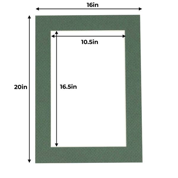 16x20 Mat for 11x17 Photo - Hunter Green Matboard for Frames Measuring ...