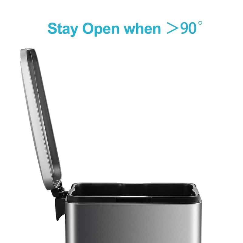 13.2 Gallon Stainless Steel Step Trash Can, Garbage Bin - Overstock ...