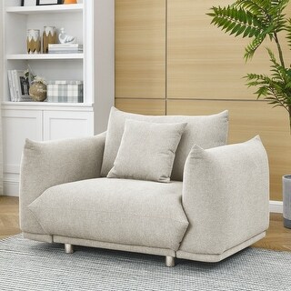 Living Room Upholstered Armchair Bread-shape Single Sofa Chair with ...