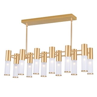 Pipes 12 Light Island/Pool Table Chandelier With Sun Gold Finish - Sun ...