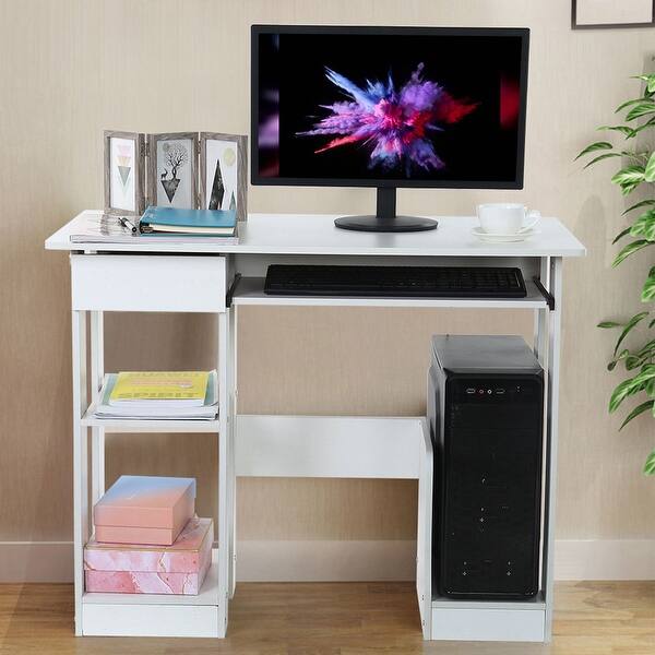 Computer Desk Keyboard Tray Storage Shelves CPU Storage Drawer Small ...