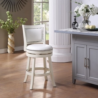 Bristol 24" Swivel Counter Stool, Distressed White - Bed Bath & Beyond ...