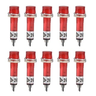 Signal Indicator Dash Light DC 24V, LED Bulbs, Panel Mount 10Pcs - Bed ...