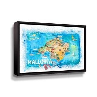 Mallorca Majorca Illustrated Map with Main Roads Landmarks and ...