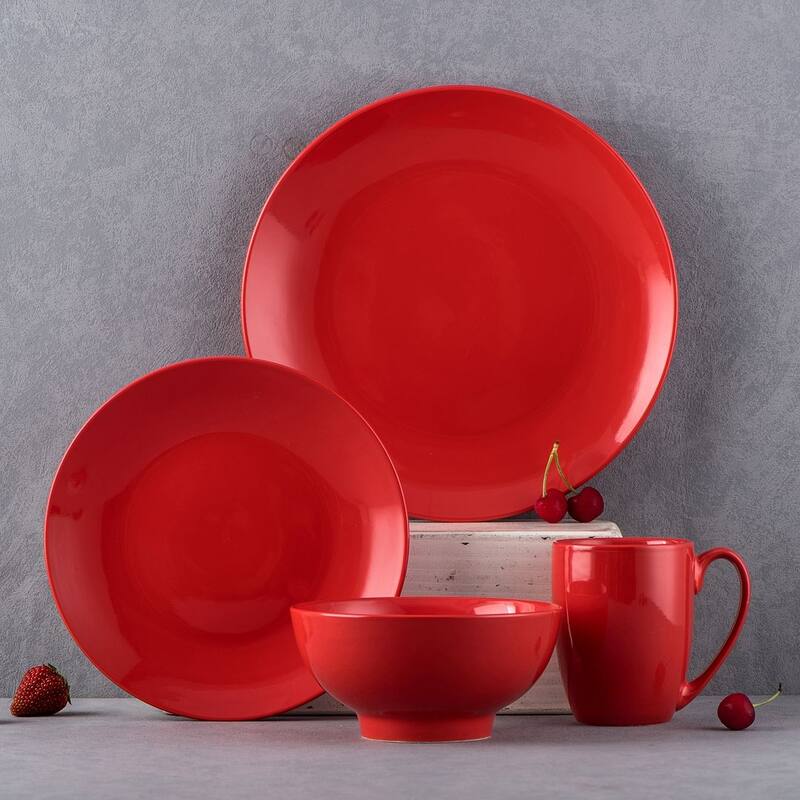 LOVECASA 16-Piece Porcelain Dinnerware Set (Service for 4) - Overstock ...