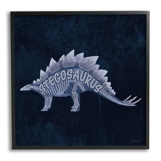 Stupell Blue Stegosaurus Skeleton Framed Giclee Art Design by Lauren ...