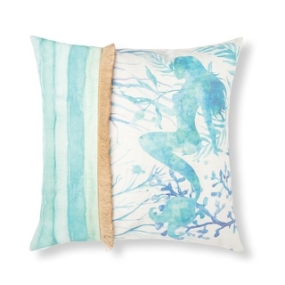 Mermaid 2 Embroidered Throw Pillow, 18" x 18" - Bed Bath & Beyond ...