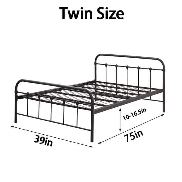 Metal Bed Frame With Black Ball Headboard And Footboard The Rustic ...