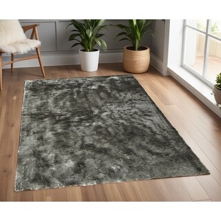 Solid Color Rectangle Glam Style Rug - 66' X '42' X '1.57 - Bed Bath ...