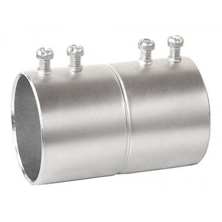 10 Pcs, 1-1/2 in. EMT Set Screw Coupling, Steel, Zinc Plated Steel ...