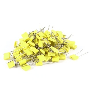150 Pcs 100V 0.1uF 100NF Radial Lead Box Type Film Correction Capacitors Yellow - Bed Bath ...