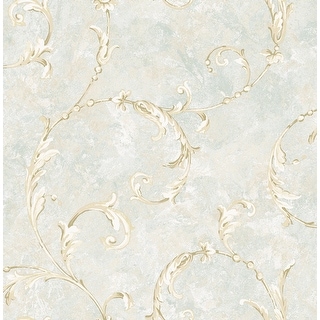 Seabrook Designs Starla Scrolls Unpasted Wallpaper - 20.5 in. W x 33 ft ...