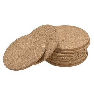 90mm Round Coasters 4mm Thick Cork Cup Mat Pad for Tableware 10pcs ...