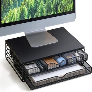 Wood Monitor Riser with Drawers - Bed Bath & Beyond - 40046676