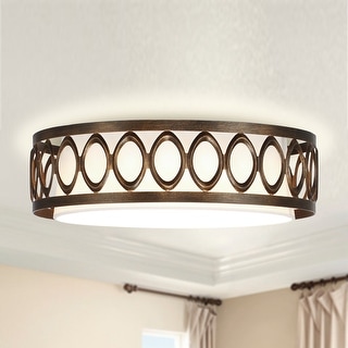 16.3" Vinatge Metal LED Flush Mount Ceiling Light - Bed Bath & Beyond ...