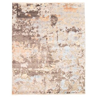 ECARPETGALLERY Hand-knotted Legacy Khaki Silk, Wool Rug - 7'10 x 9'8 ...
